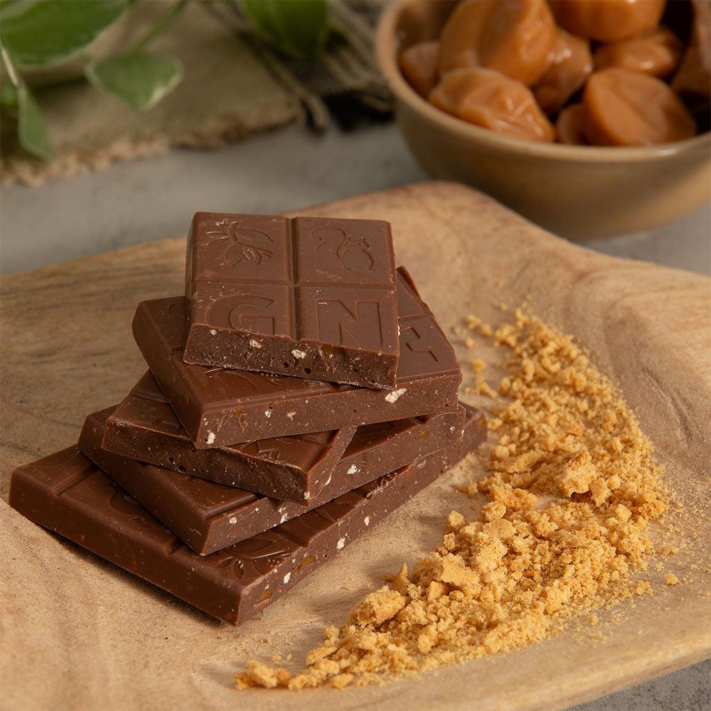 Bee Happy Milk Chocolate Bar | Honeycomb & Caramel | GNAW