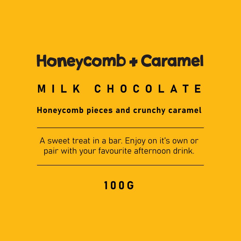 Bee Happy Milk Chocolate Bar | Honeycomb & Caramel | GNAW