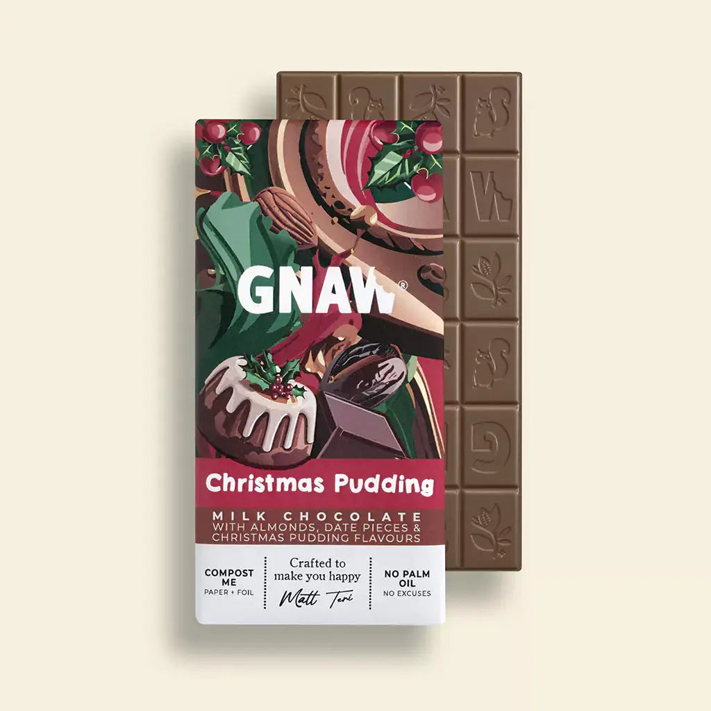 Christmas Pudding Milk Chocolate Bar - Luxury Chocolate 80g – GNAW ...