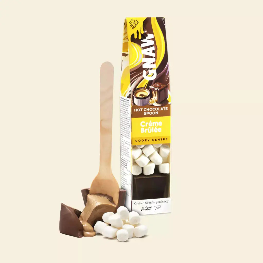 Crème Brûlée Hot Chocolate Spoon With Luxury Filling – GNAW Chocolate