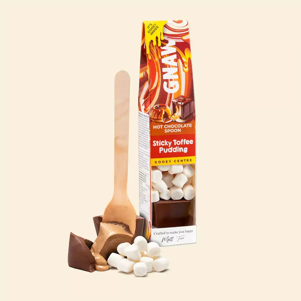 Sticky Toffee Hot Chocolate Spoon With Luxury Filling – GNAW Chocolate
