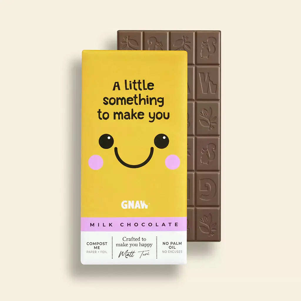 'Smile' Milk Chocolate Gift Bar - GNAW®️ – GNAW Chocolate